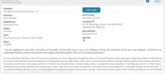 Taco Bell Job Application & Careers