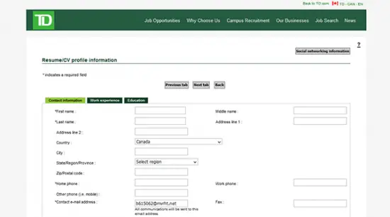 TD Bank Job Application & Careers