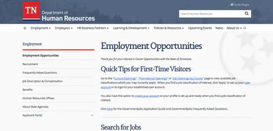 Tennessee Job Application & Careers