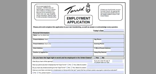 Torrid Job Application & Careers