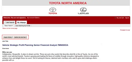 Toyota Job Application & Careers