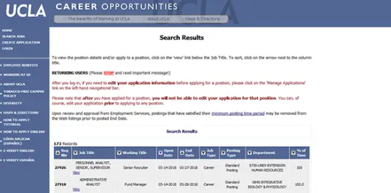 UCLA Job Application & Careers