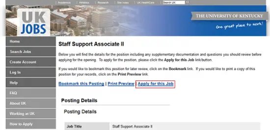 University of Kentucky Job Application & Careers