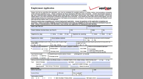 Verizon Wireless Job Application & Careers
