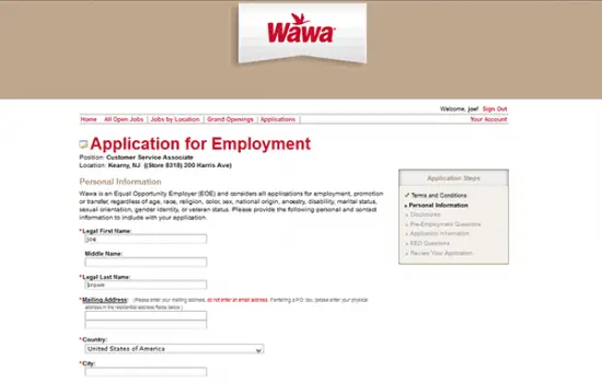 Wawa Job Application - Apply Online