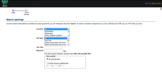 WCS Job Application & Careers