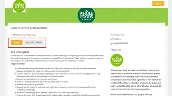 Whole Foods Job Application & Careers