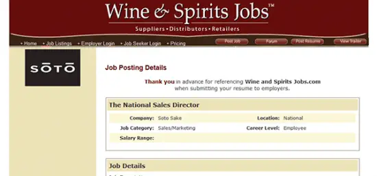 Wine & Spirits Job Application & Careers